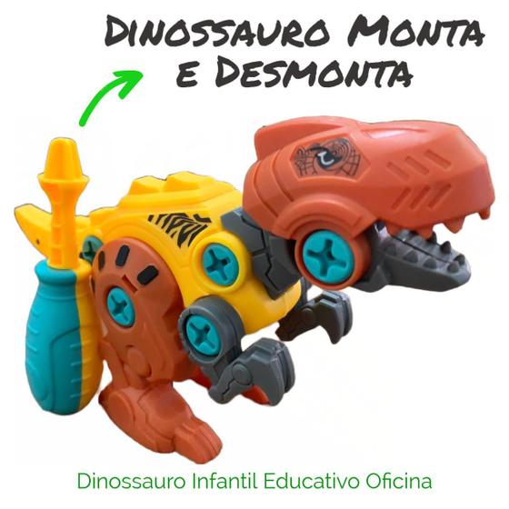 Brinquedo Dinossauro Monta E Desmonta com Ferramenta Educativo Didático - Ktoy - Brinquedos ...