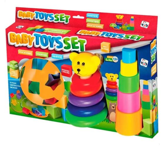 Brinquedo Educativo de Montar E Empilhar Baby Toy Set Didático Bebê ...