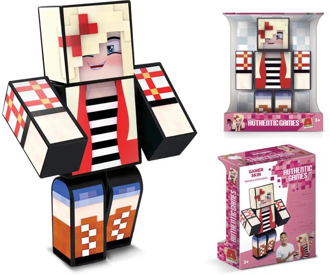 Brinquedo Infantil Boneca Minecraft Lydia Holográfica Articulada 25cm ...