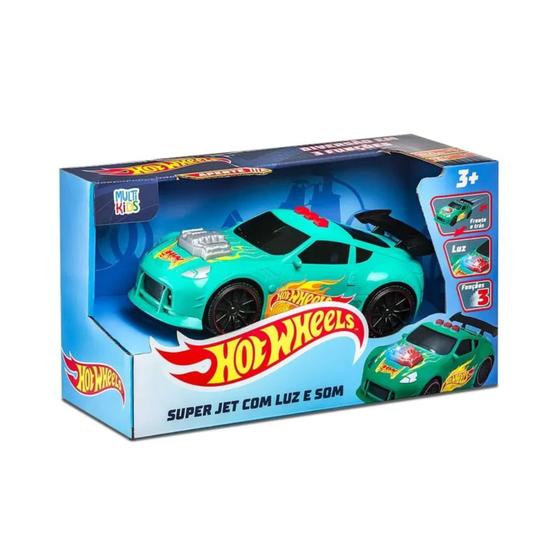 Brinquedo Infantil Carrinho Hot Wheels Super Jet Verde com Luz e Som ...