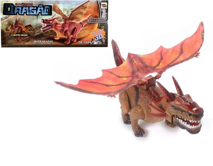 Brinquedo Infantil Dragão Místico Bate As Asas Com Som E Luz Toy King