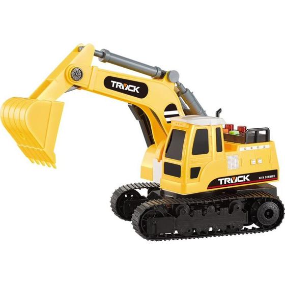 Brinquedo infantil Escavadeira de Fricção com Luz e Som - Shiny Toys ...