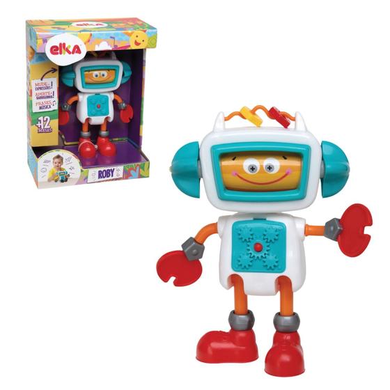 Brinquedo Infantil Roby Robô Atividades Muda Expressões Elka - Robô ...