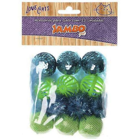 Brinquedo Jambo Love Cats Bolinhas Sortidas com 12 Unidades - Jambo Pet ...