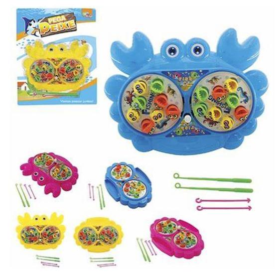 Brinquedo Jogo Pega Peixe Pesca Maluca Pescaria Infantil 12 Peixes ...