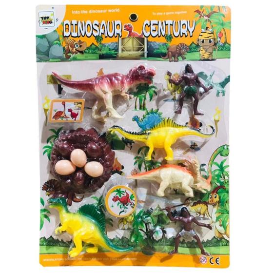 Brinquedo Kit Dinossauros 11 Pcs Com Ovos Homem Das Cavernas Toy King