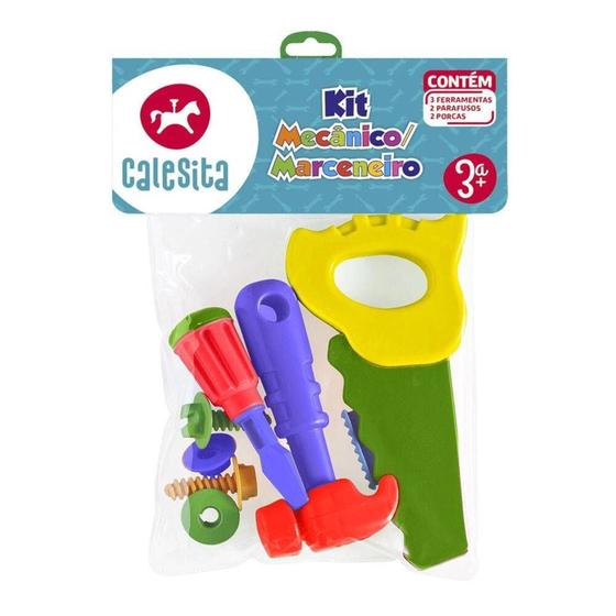 Brinquedo Kit Mecânico/Marceneiro 7 Peças Calesita - Bancada de ...
