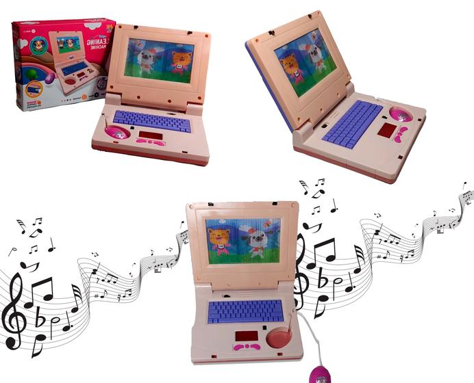 Brinquedo Laptop Infantil Musical Com Som E Luzes Animais - Mini pc ...
