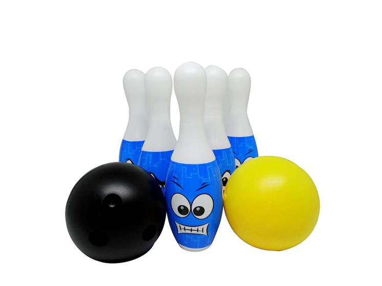 Brinquedo Mini Boliche infantil Criança de com 6 Pinos E 2 Bola 19 cm ...