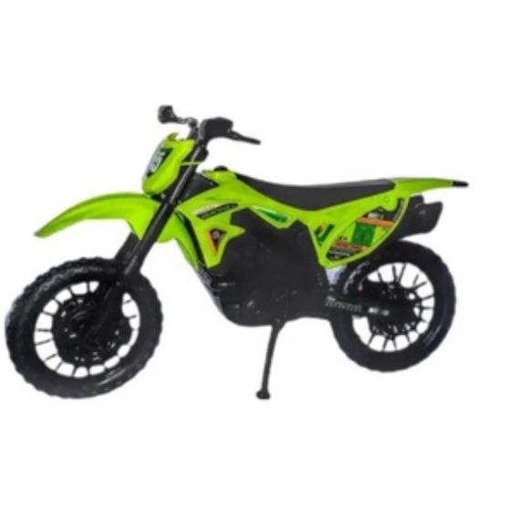 Brinquedo moto cross trilha racing 34 cm com pneus borracha roma verde ...