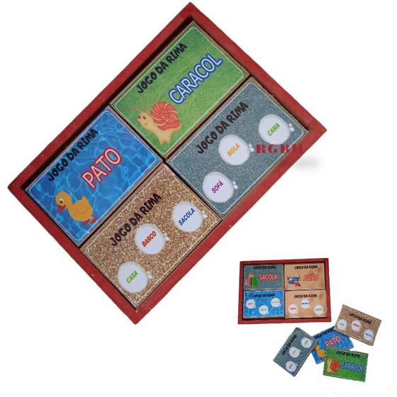 Brinquedo Pedagógico Madeira Estojo Jogo Da Rima Premium - BH Mania De ...