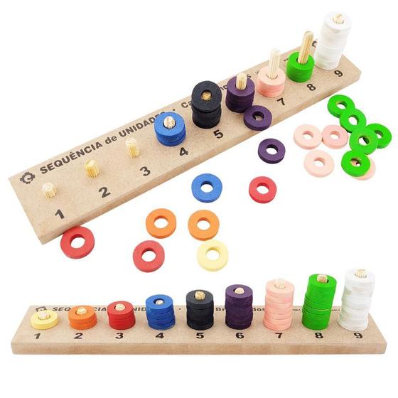 Brinquedo Pedagógico Sequência Unidades Números Quantidades - Carlu ...