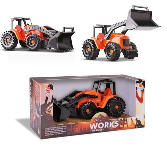 Brinquedo Trator Carregadeira City Works Orange Toys - Trator de ...