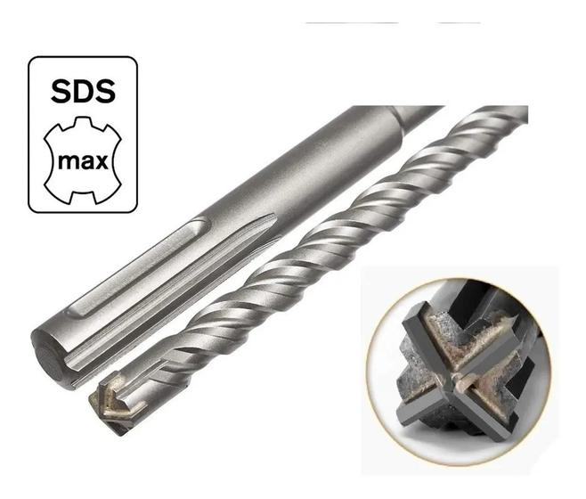 Broca Sds Max 25mm X 320mm Longa Cruzada Concreto Alvenaria - Mtx ...