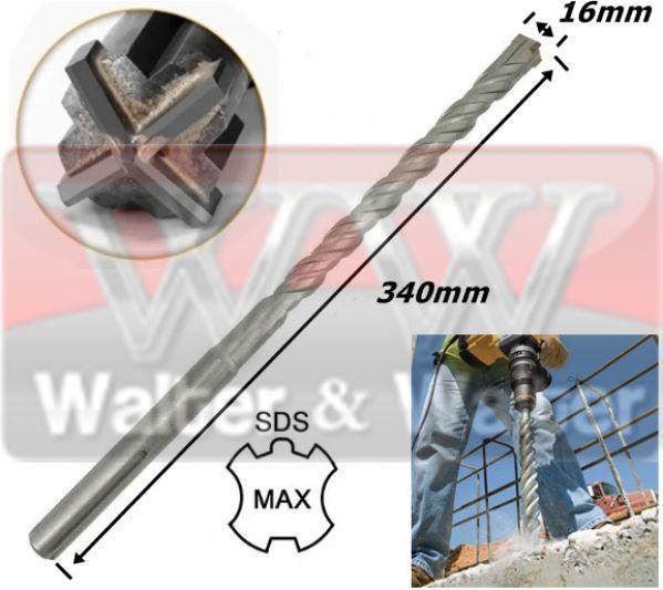 Broca sds max (widea cruzada) ø16mm x 340mm. (ftr0609) - Walter e ...