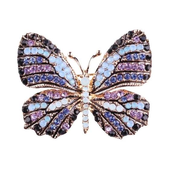 Broche de Borboleta com Strass - Brilhante e Multicolorido - Presente ...