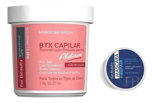 BTX Capilar Argan For Beauty Max Illumination Platinum 1kg - Kit de ...