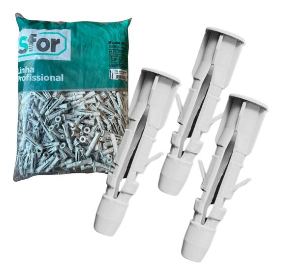 Bucha Sfor 8mm Sfu P/ Drywall Bloco Tijolo Oco Ou Maciço Sem Parafuso ...
