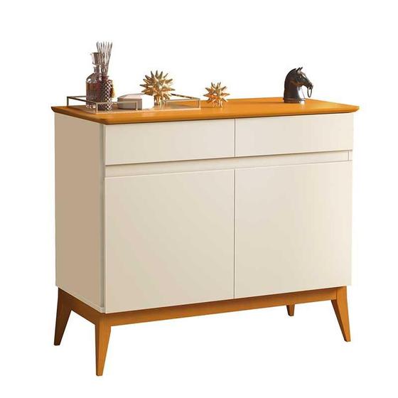 Buffet 95cm Sala Jantar Pequeno 2 Portas Magnum EDN Off White/Cedro - Buffet e Balcão para Sala ...