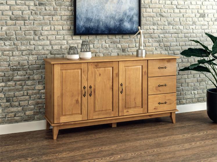 Buffet Aparador Madeira Maciça 3 Portas 3 Gavetas Bella - Móveis MPO ...