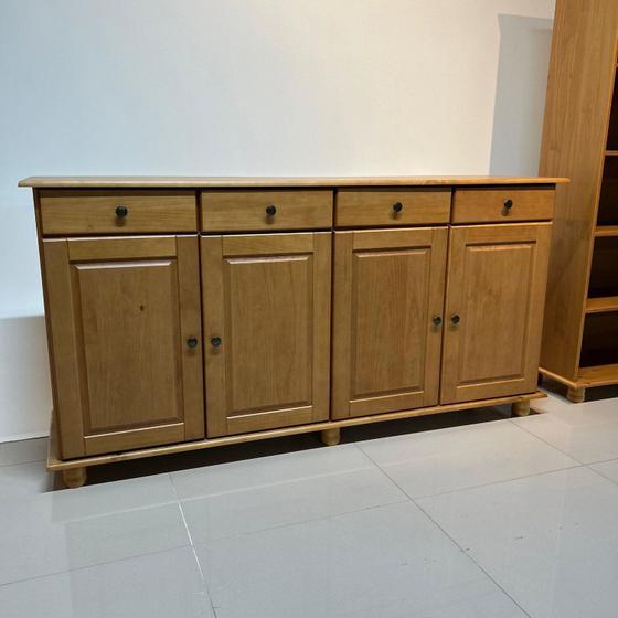 Buffet Aparador Rústico em Madeira Maciça 4 Portas 4 Gavetas Linha Rubi ...