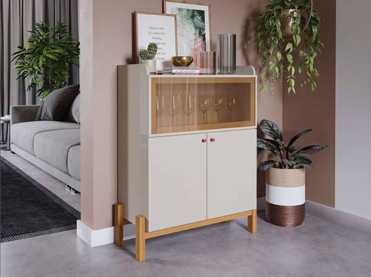 Buffet Cloe Cimol - OFF White/Nature - Móveis para Sala de Jantar - Magazine Luiza