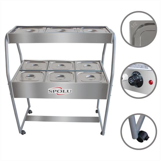 Buffet Self Service 6 Cubas Quente 3 Frias Inox Restaurante Mesa ...
