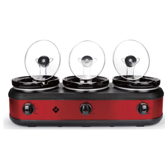 Buffet Triplo Bowl Cerâmica Vermelho 120V Member's Mark - Buffet e ...
