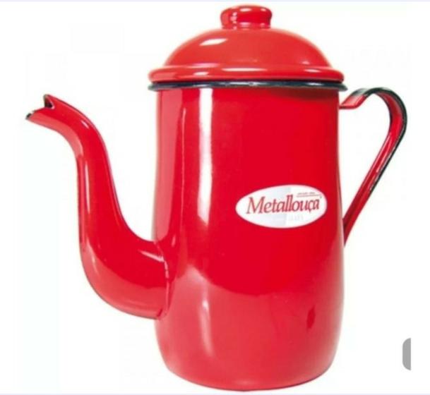 Bule Esmaltado Ágata Original Vermelho 1,25 Litros Postagem Rápida ...