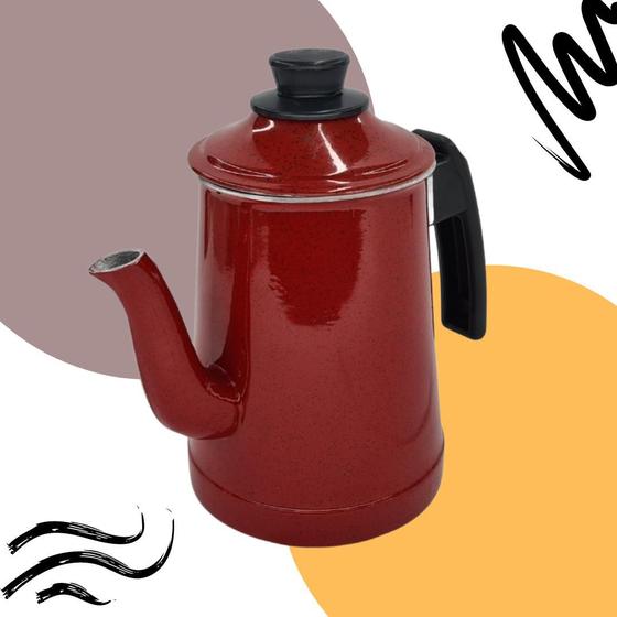 Bule Fervedor 10 Alumínio Vermelho Café Chá Cozinha 1,5l Caneco ...