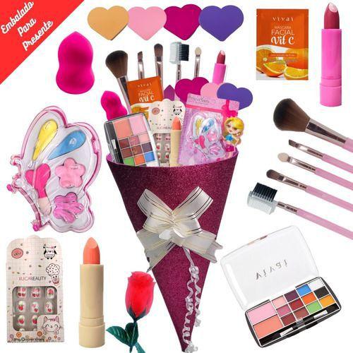 Buquê Kit Maquiagem Criança Menina Infantil Netinha Presente - Sagaro ...