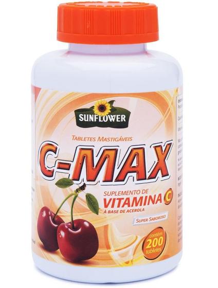 C-Max - Suplemento De Vitamina C 200 Tabletes Mastigáveis - Sunflower ...