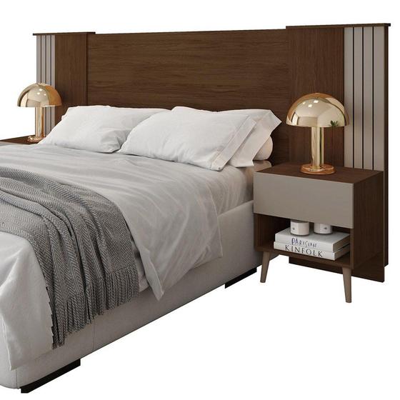 Cabeceira Casal/King Extensível Com 2 Mesas de Apoio Arese C01 Fendi ...