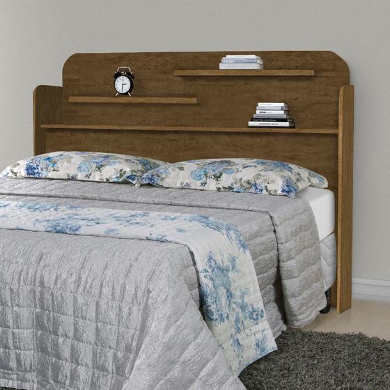 Cabeceira Casal Solteiro 3 Prateleiras para Cama Multiuso 140 cm Quarto ...