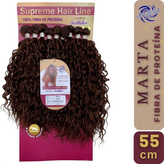 Cabelo Bio Vegetal Cacheado Modelo Marta Ser Mulher 55 cm Entrelace 100 ...