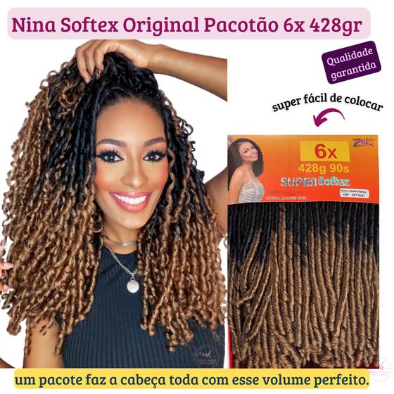 Cabelo Cacheado Nina Softex Pacotão 428gr 6 Em 1 - Zhang Hair - Mega ...
