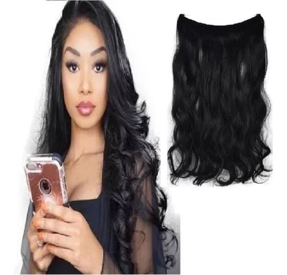 Cabelo Humano Liso Ondulado 50cm 100g 1 Tela - Jkbellus - Aplique de ...