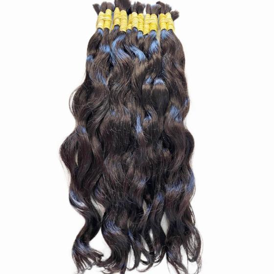 Cabelo Humano Liso Ondulado Natural 60/65cm 100 Gr Virgem Ponta Cheia ...