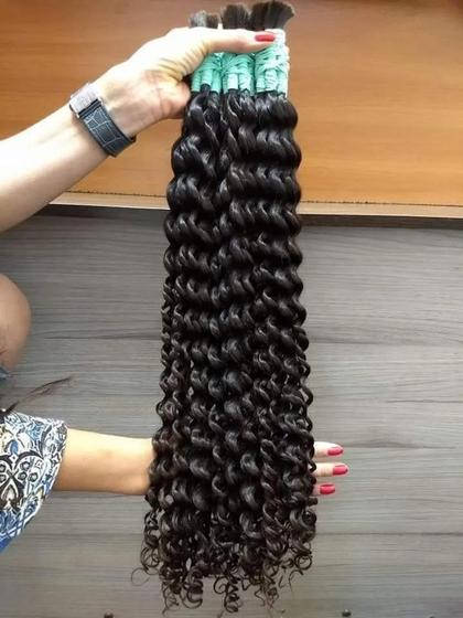 Cabelo Humano P/ Mega Hair Cacheado 65cm - 400 Gramas - JKBELLUS - Mega ...