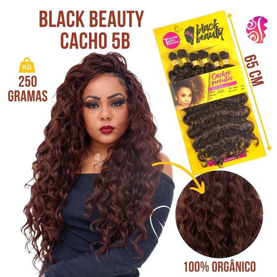 Cabelo Organico Cacheado Ondulado 65 Cm Black Beauty Cacho 5B- Sem ...