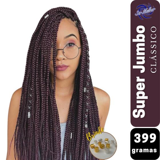 Cabelo Para Tranças Box Braids Jumbo Ser Mulher 65cm Pacote 399 Gramas ...
