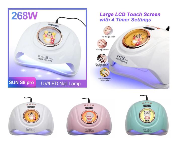 Cabine De Unha 268W Led Uv Alta Potência 2 Em 1 Bivolt Temporizador Sun S8 Pro Profissional ...