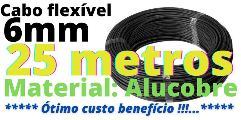 CABO 6MM 25 METROS** Fio Flexível - ATN FIOS E CABOS - Cabo / Fio ...