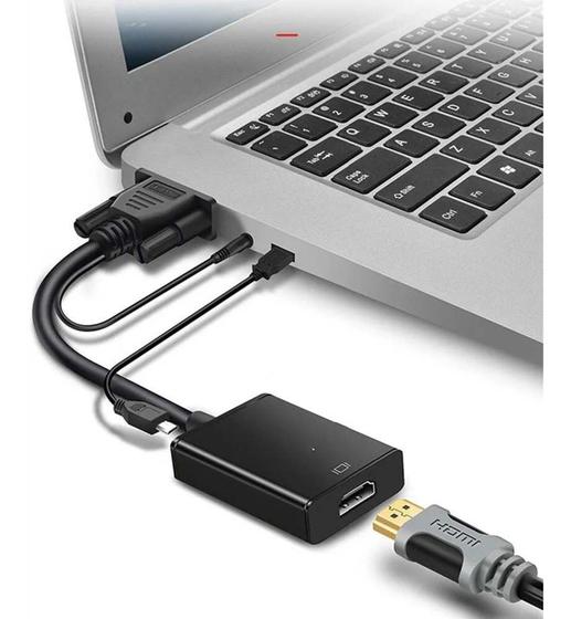 Cabo Adaptador Conversor de VGA para HDMI, Converte sua Entrada VGA ...