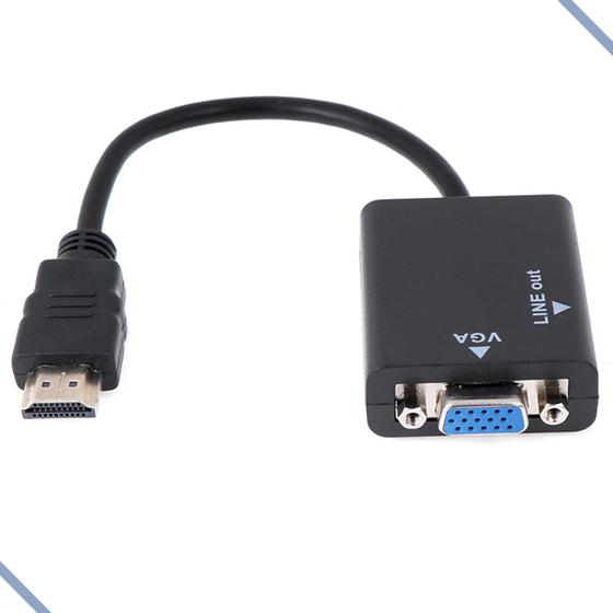 Cabo Adaptador Conversor Hdmi Para Vga Com Saída P2 De Áudio - HD Conversion Cable ...