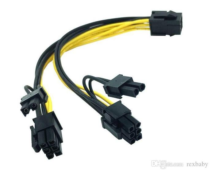 Cabo Adaptador Energia P/ Placa de Video Pci-ex 6 pinos P/ 2 x 8 (6+2 ...