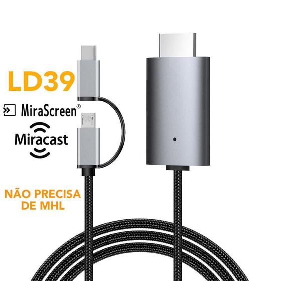 Cabo Adaptador Micro Usbc Hdmi Mirascreen Ld39 P Cel Sem Mhl - Dubcable - Cabo HDMI - Magazine Luiza