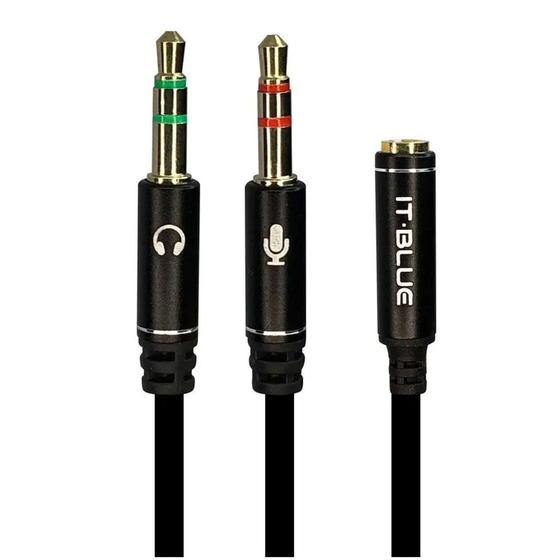 Cabo Adaptador P3(p2 Combo) Fone E Microfone Headset - IT-BLUE - Cabos ...