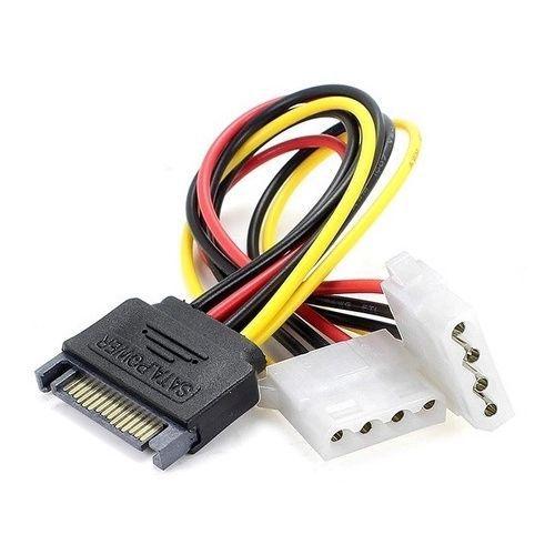 Cabo Adaptador Sata macho P/ Ide Força Duplo Molex fêmea 4pinos - Cabos ...