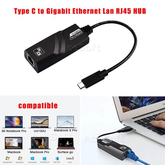 Cabo Adaptador Tipo C Para Rj45 Rede Lan Gigabit 1000mbps - Lotus ...